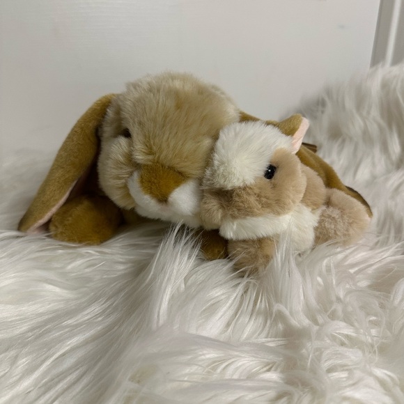 Demdaco | Toys | Demdaco Brown And Cream Stuffed Bunny Plush Toy | Poshmark